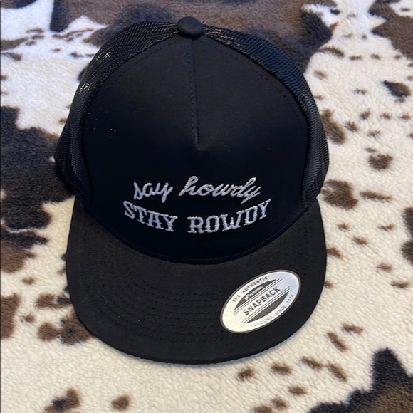 Accessories | Say Howdy Stay Rowdy Black Snapback Hat | Poshmark